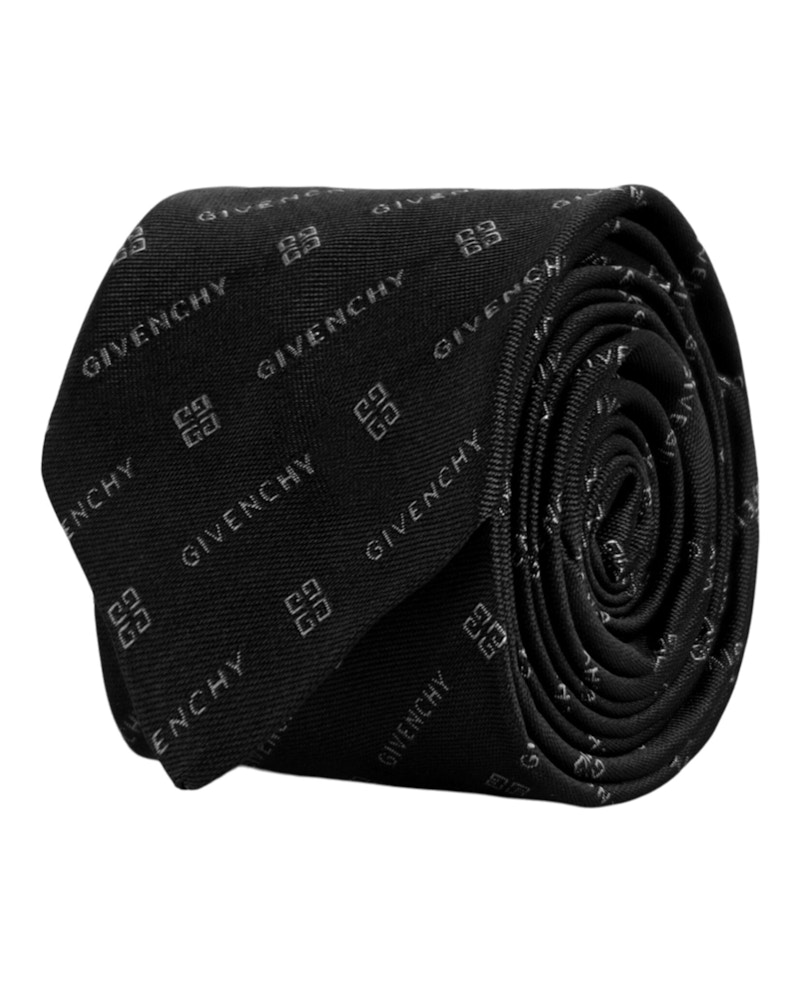 Givenchy Diagonal Logo Silk Tie Black Men's - US