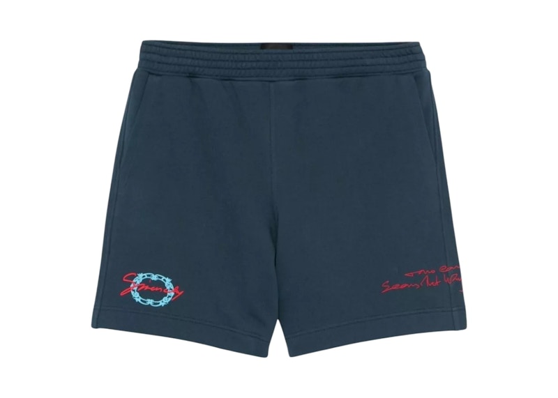 Givenchy Medallion Embroidery Shorts Petrol Blue Men's - US