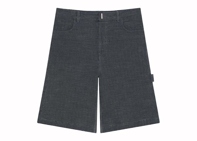 Givenchy Monogram 4G Logo Denim Shorts Charcoal Men's - US