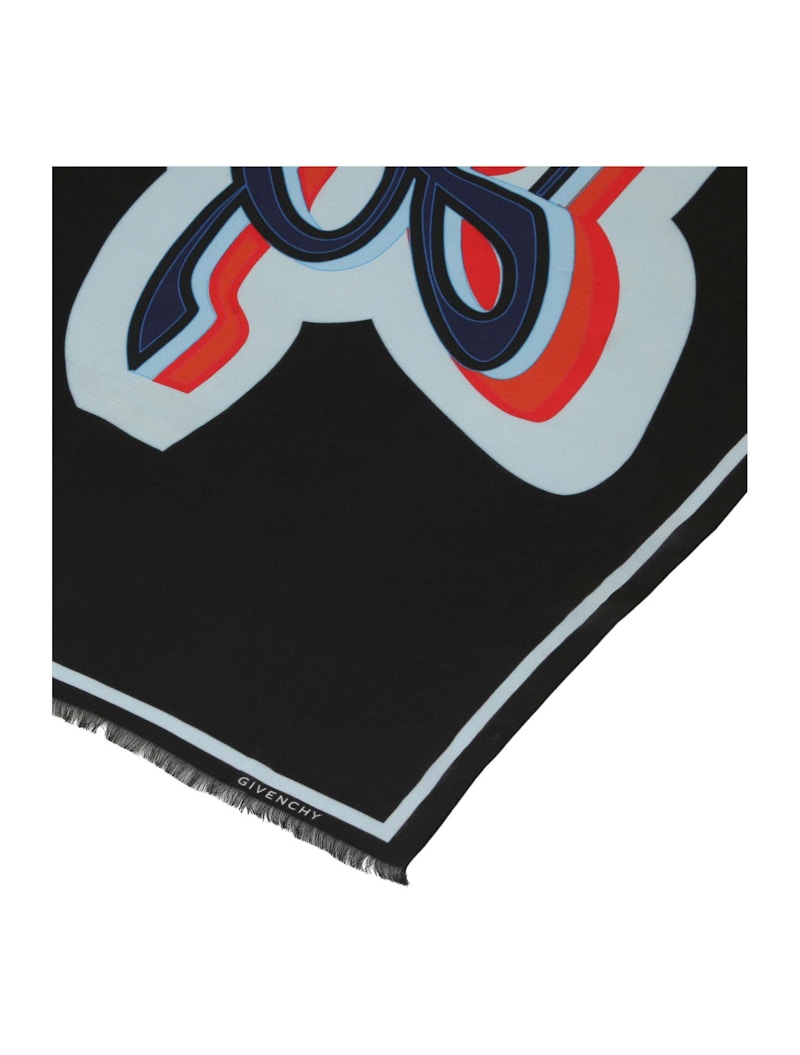 Givenchy Retro Logo Scarf Black in Polyester - US