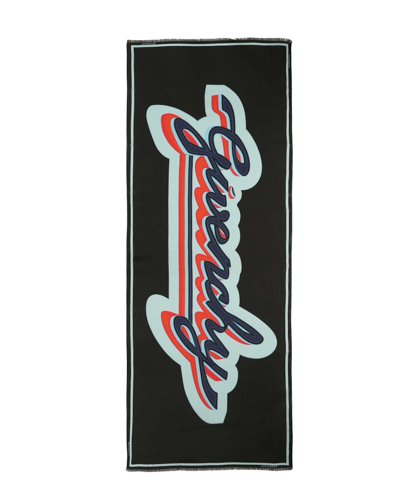 Givenchy Retro Logo Scarf Black in Polyester - US