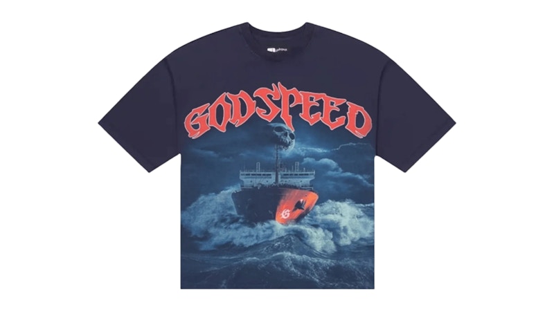 Godspeed Sea Sick T-shirt Navy Men's - SS23 - US