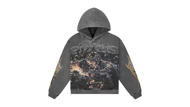 Godspeed Steel Sharpens Steel Hoodie Grey Wash Men's - FW25 - US