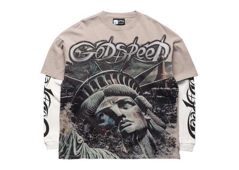 Godspeed Sunken Liberty 2 Layered T-shirt Stone Grey Men's - SS25 - US