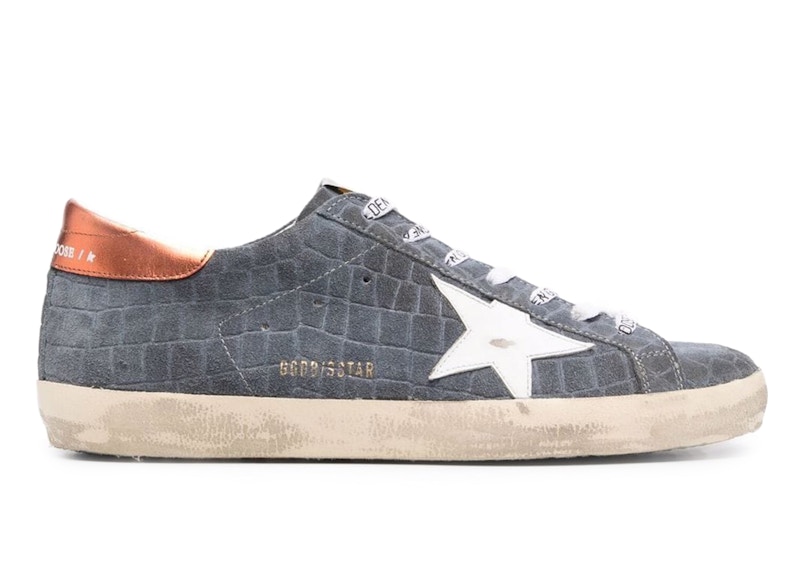 Golden Goose Super-Star Embossed Blue Bronze Men's ...