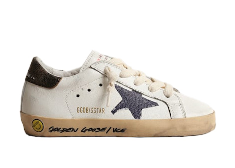 Golden Goose Super-Star Printed Star White Black (Young) - Black/White - US