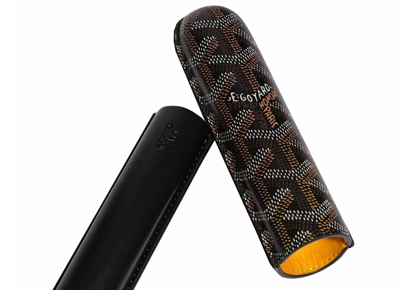 Goyard Churchill Single Cigar Case Black in Coated Canvas/Cowhide ...