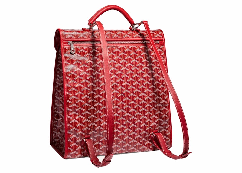 Goyard Saint Léger Backpack Red in Canvas/Calfskin Leather with ...