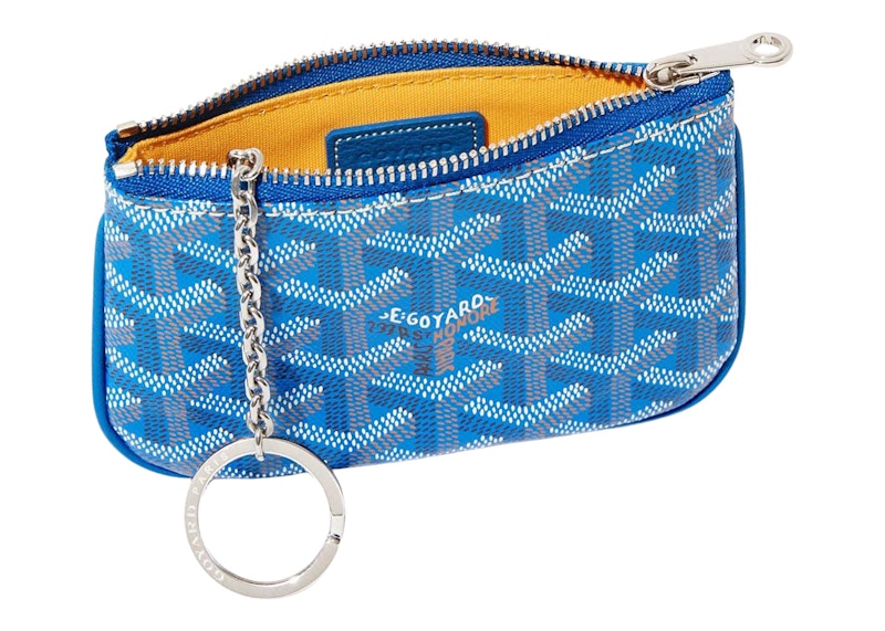 Goyard Sénat Nano Key Pouch Sky Blue in Canvas/Calfskin with Silver ...