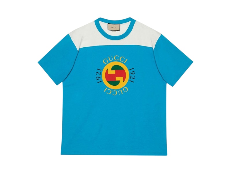 Gucci 1921 Logo T-shirt Blue Men's - US