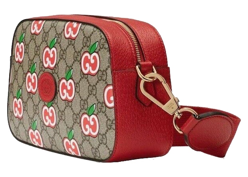 Gucci Apple Messenger Bag Beige/Brown in Coated Canvas/Leather with ...