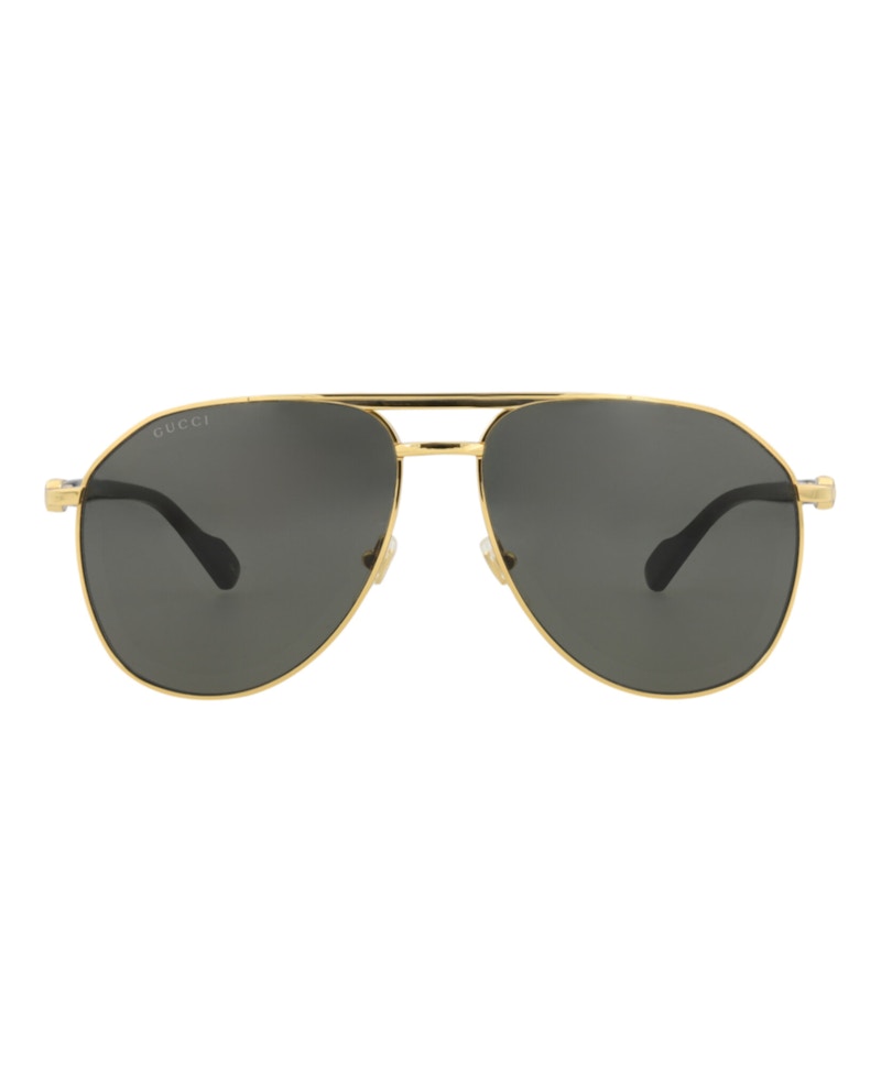 Gucci Aviator-Frame Metal Sunglasses Gold Gold Grey (GG1220S-30013416 ...
