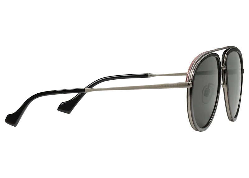 Gucci Aviator Frame Sunglasses Grey Metal (691355 I3330 1012) in Silver ...