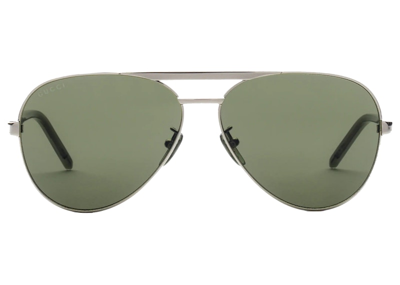 Gucci Aviator Frame Sunglasses Silver in Silver Metal - IT
