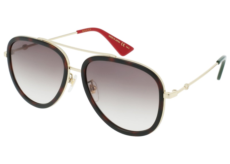 Gucci Aviator-Style Metal Sunglasses Gold/Brown (GG0062S-30001035-012 ...