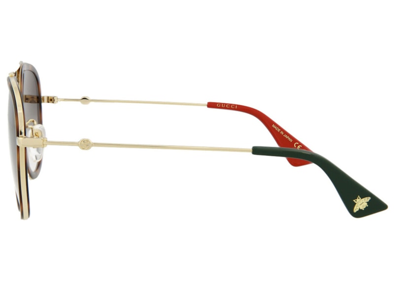 Gucci Aviator-Style Metal Sunglasses Gold/Brown (GG0062S-30001035-012 ...