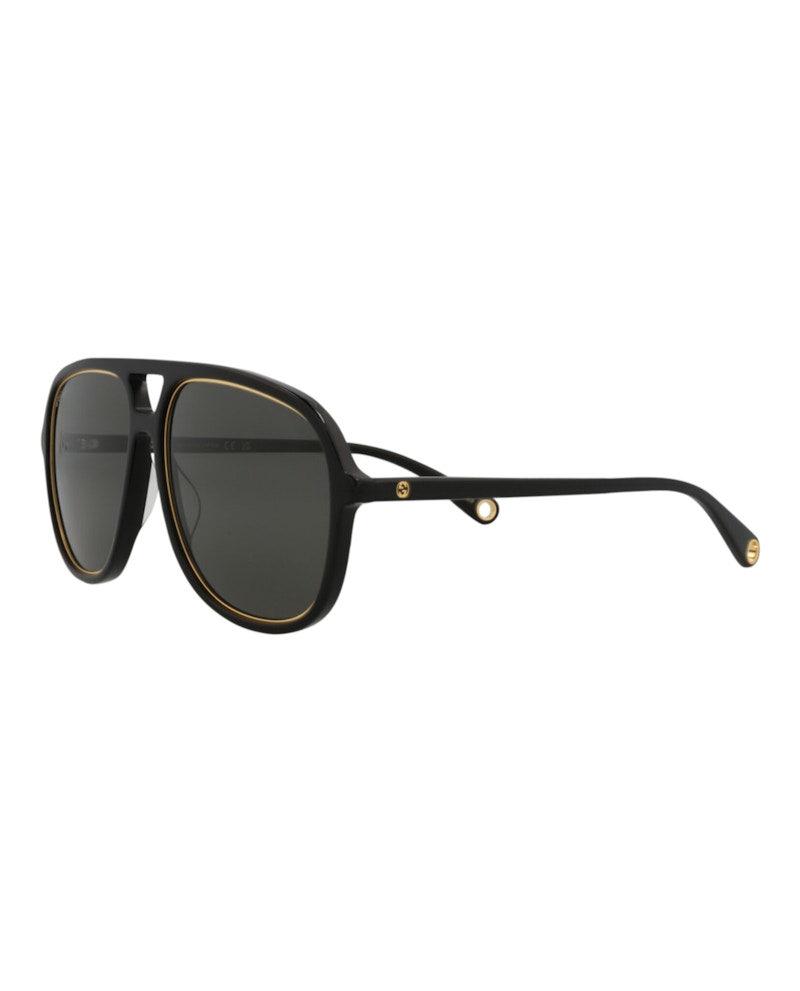 Gucci Aviator Sunglasses Black/Black/Grey (GG1077S-30012797-001) in ...