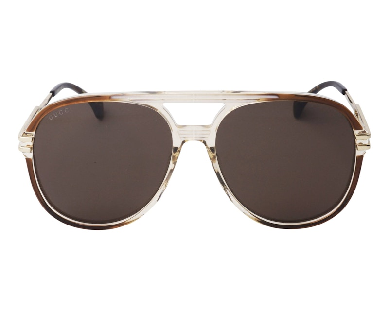 Gucci Aviator Sunglasses Green/Brown (GG1104S-002) in Acetate/Metal - US