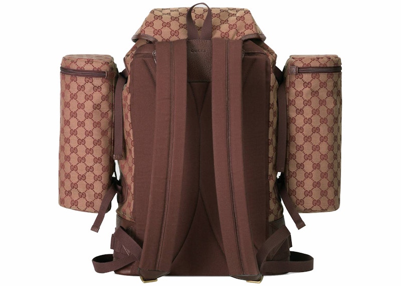 Gucci Backpack Canvas Large Beige/Bordeaux in Canvas with Gold-tone