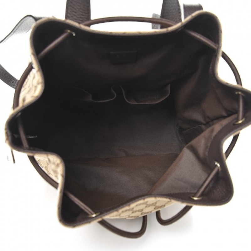 Gucci Drawstring Backpack Monogram GG Beige/Brown - US