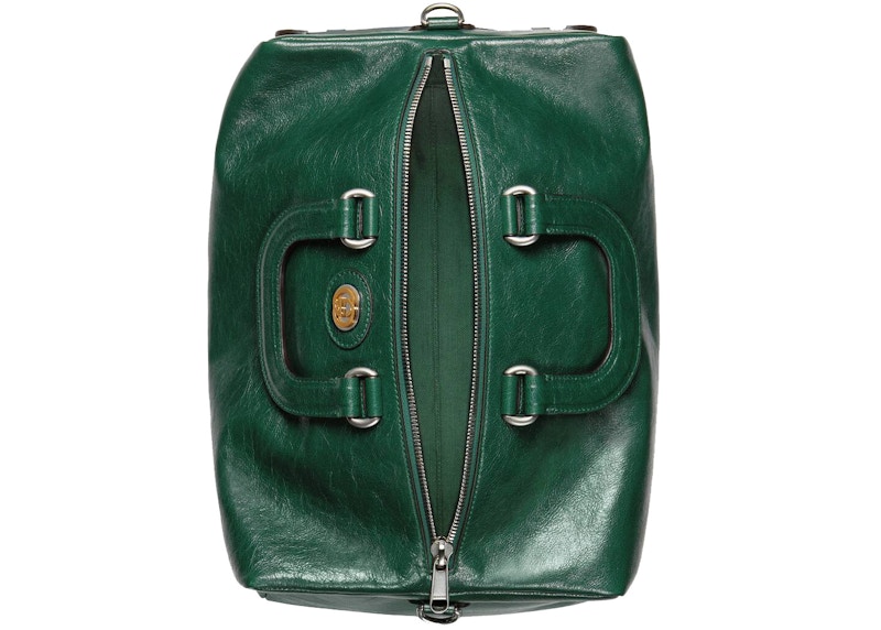 Gucci Backpack Soft Leather Dark Green in Soft Leather with Gold ...