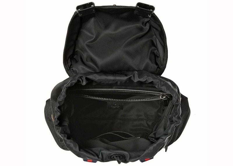 Gucci Backpack Techno Canvas Embroidered Flowers Black in Techno Canvas ...
