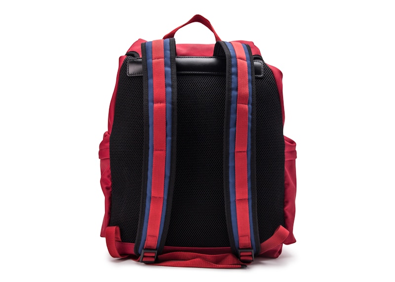 Gucci Techno Canvas Backpack Web Detail Red/Black/Blue