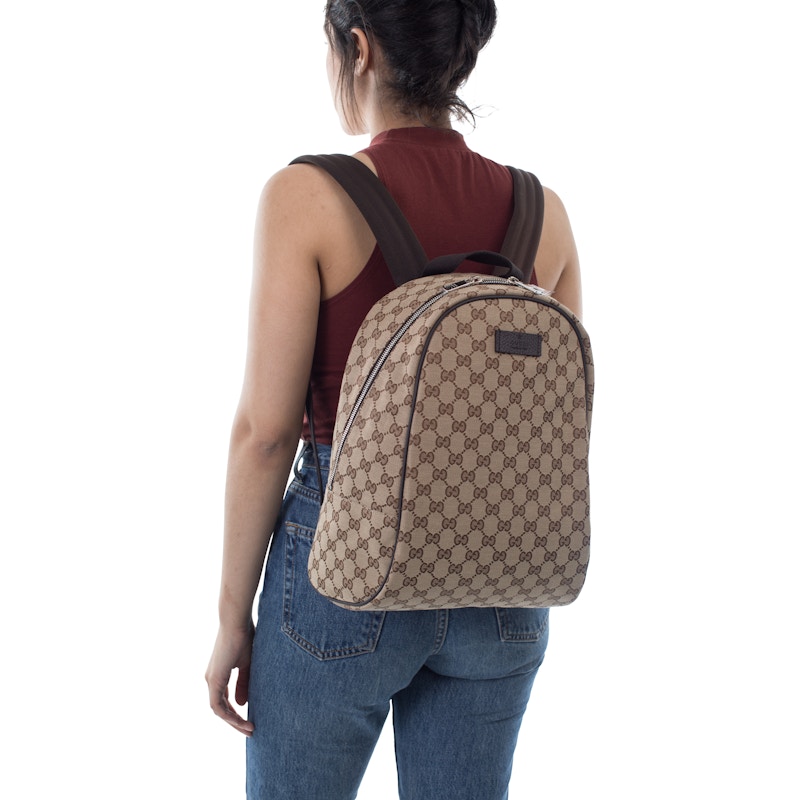 Gucci Top Zip Backpack Monogram GG Beige/Brown - US