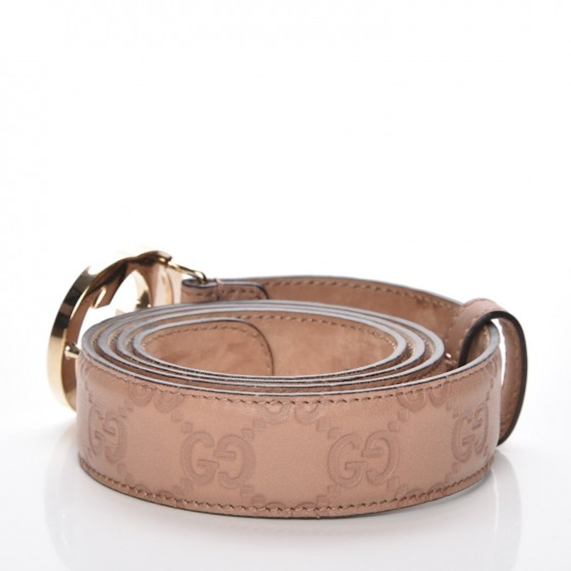 Gucci Interlocking G Belt Monogram Guccissima Winter Rose in Leather ...