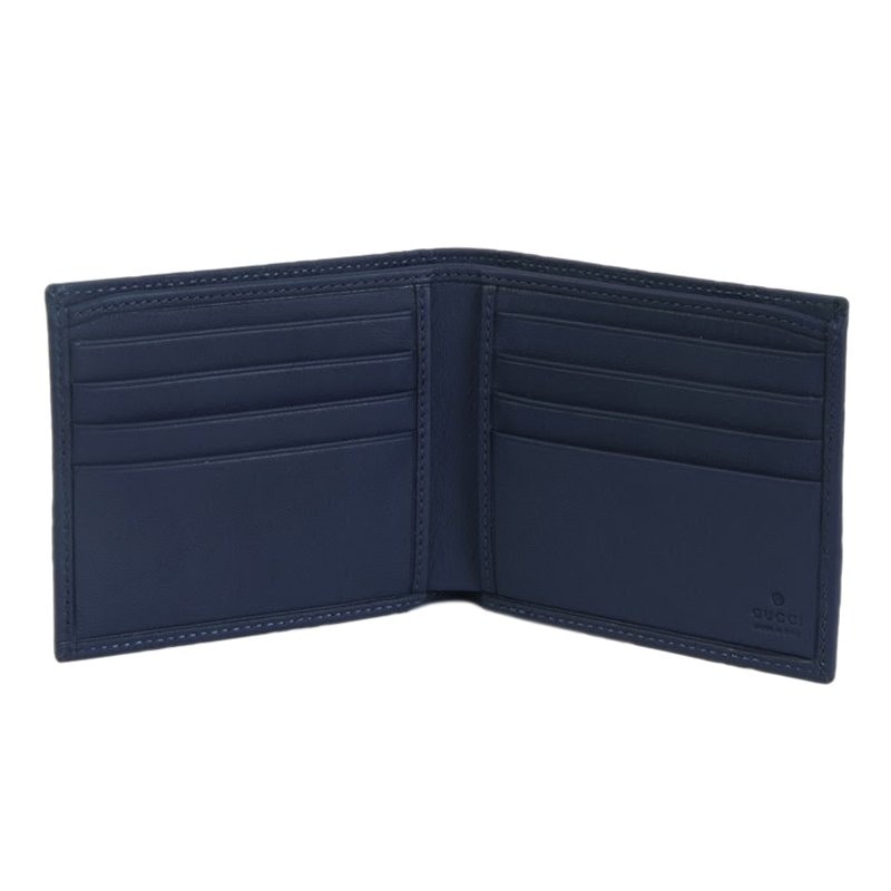 Gucci Bifold Wallet Signature Web Blue in Leather