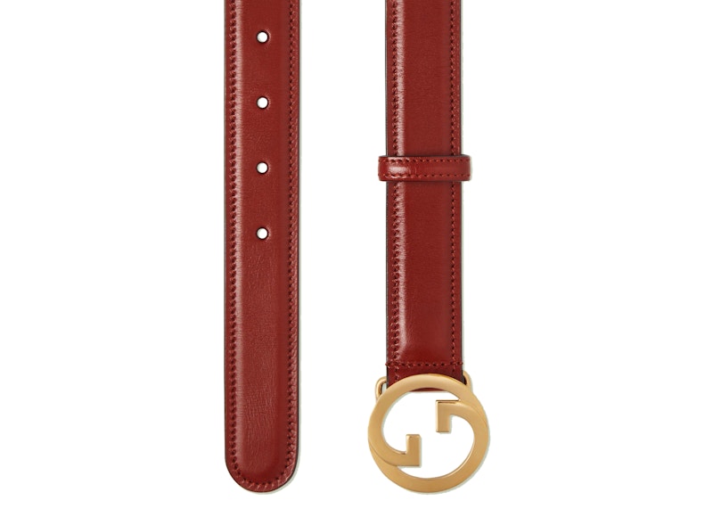 Gucci Blondie Belt Ruby Red in Leather with Gold-tone - US