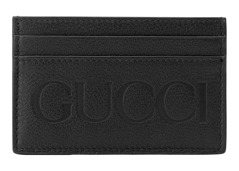 Gucci Card Case with Gucci Logo Black in Leather - US