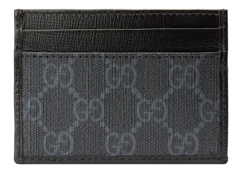 Gucci Card Case with Interlocking G Black in GG Supreme Canvas - US