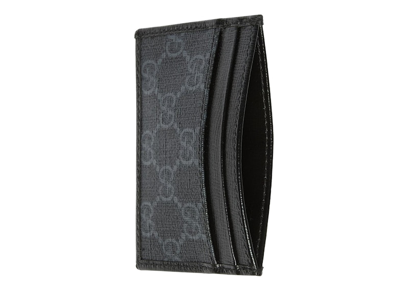 Gucci Card Case with Interlocking G Black in GG Supreme Canvas - US