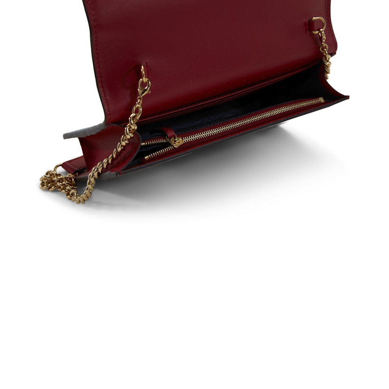 Gucci Chain Wallet GG Supreme Blooms (Short Strap) Blue in Coated ...