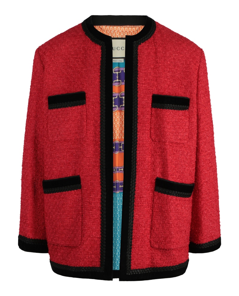 Gucci Colorblock Tweed Jacket Red Men's - US