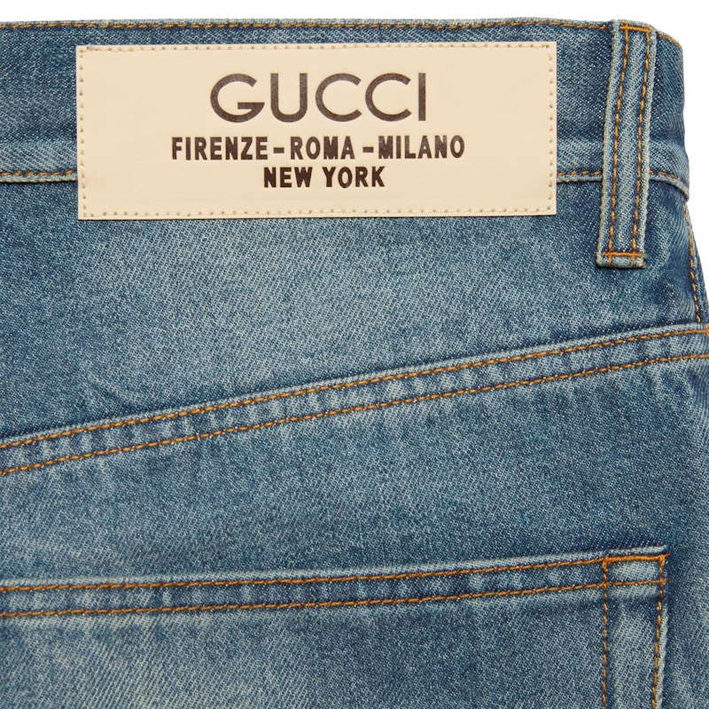 Gucci Denim Pant with Label Blue Men's - FW23 - US