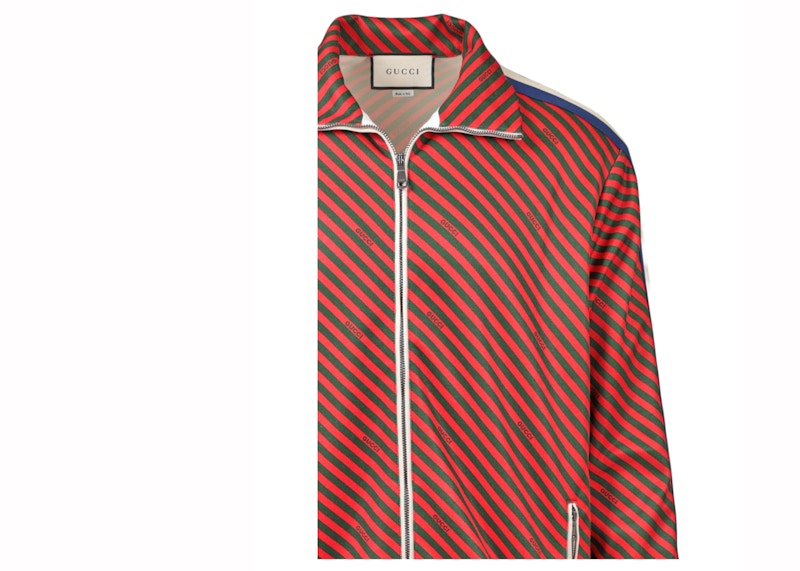 Gucci Diagonal Stripe Track Jacket Red/Green Men's - US