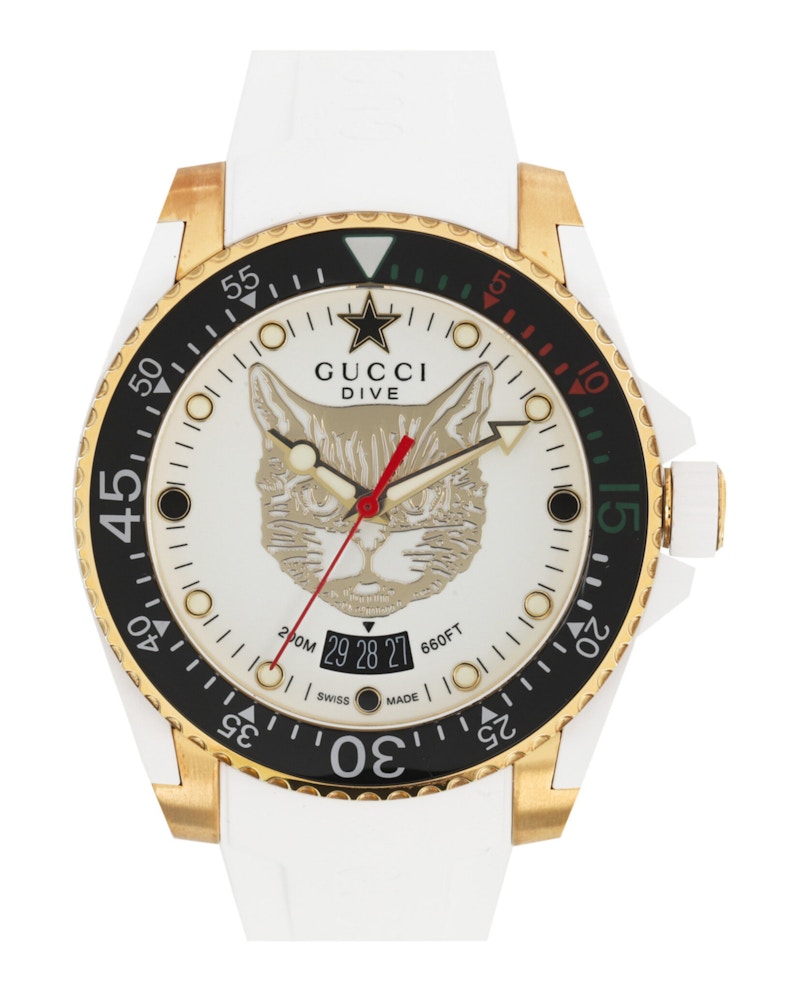 Gucci Dive Silicone YA136322 40mm in Stainless Steel/Aluminum - US