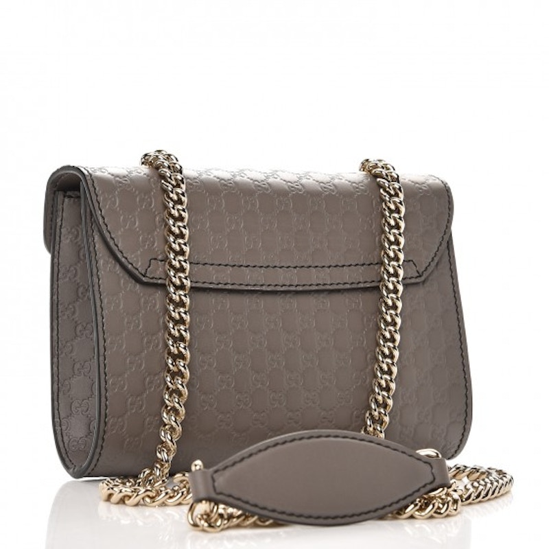 Gucci Emily Chain Guccissima Mini Grey in Leather with Gold-tone - US