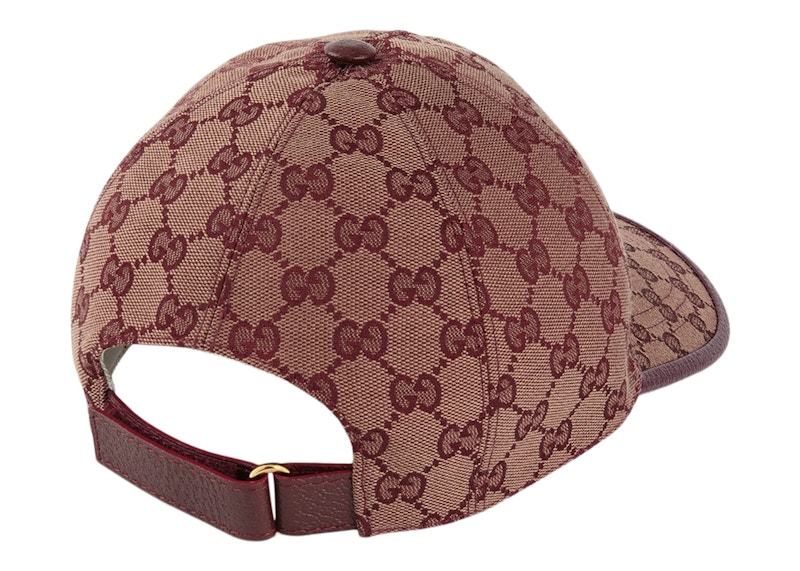 Gucci GG Canvas Basball Velcro Strap Cap Bordeaux - SS22 - US