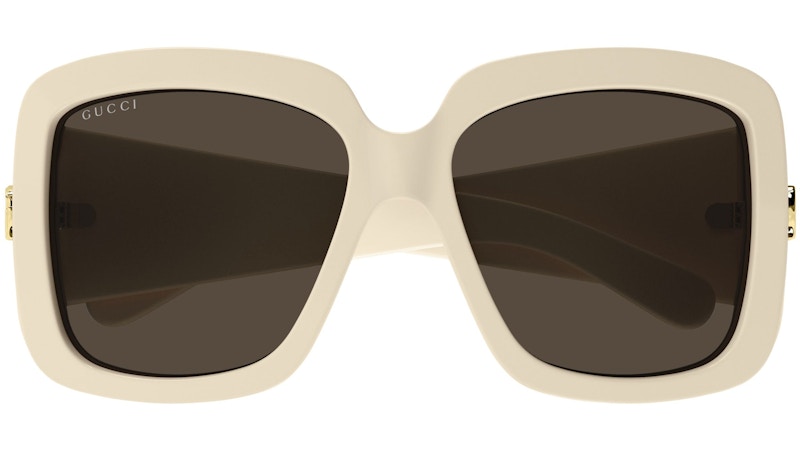 Gucci GG Corner Sunglasses Ivory/Brown (GG1402SA-004) in Acetate/Metal - US