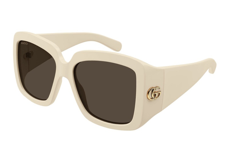 Gucci GG Corner Sunglasses Ivory/Brown (GG1402SA-004) in Acetate/Metal - US