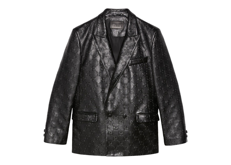 Gucci GG Leather Jacket Black Men's - SS22 - US