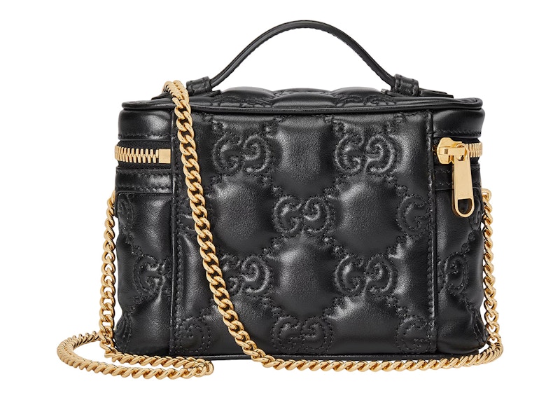 Gucci GG Matelassé Top Handle Mini Bag Black in GG Matelassé Leather ...
