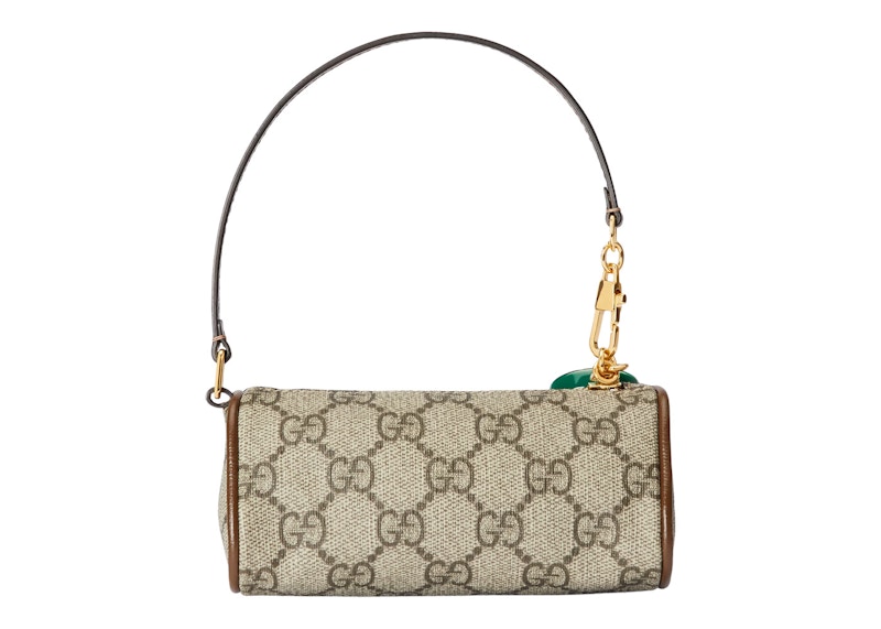 Gucci GG Mini Bag with Charm Beige/Ebony in GG Supreme Canvas with Gold ...