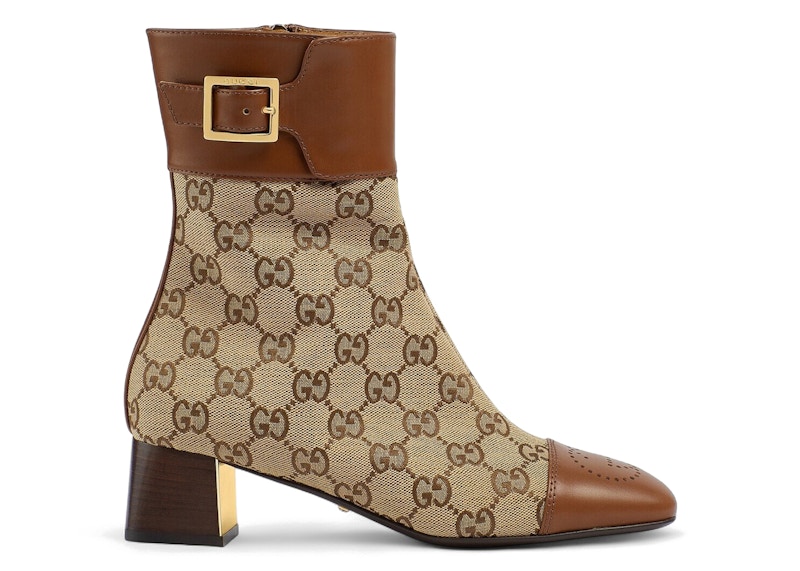 Gucci GG Monogram Ankle Boots Brown Beige (Women's) - 700023 21HH0 2582 ...