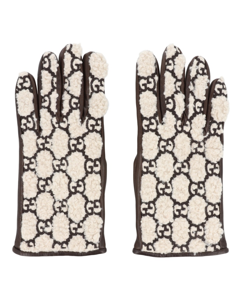 Gucci GG Monogram Gloves Brown Men's - US