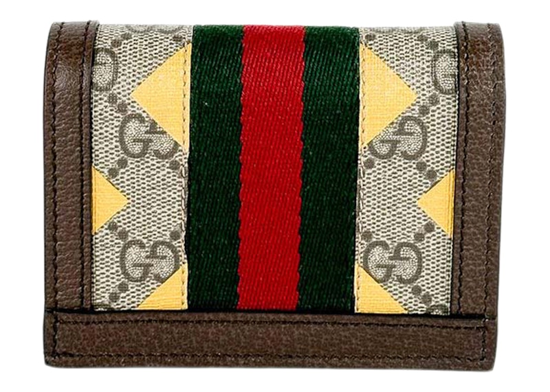 Gucci GG Supreme Ophidia Card Case Brown Multi in Canvas with Gold-tone ...