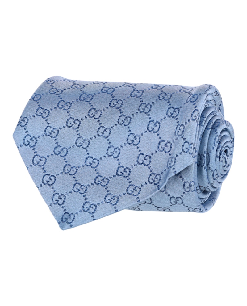 Gucci GG Supreme Silk Tie Light Blue Men's - US